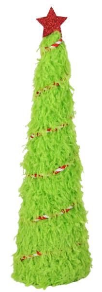 21"H Furry Green Monster Tree W/Star-Lime Green/Red/White-XT8661 ...