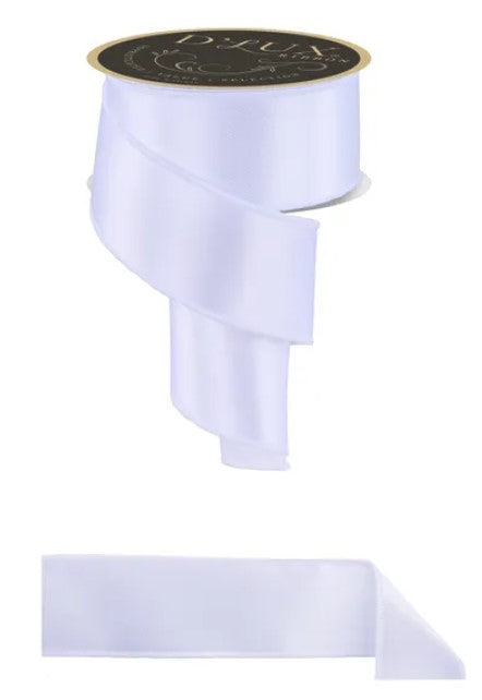 2.5" X 10Yd Wired Deluxe Ribbon-Satin Fused-White-LX400627 – creekroad.net