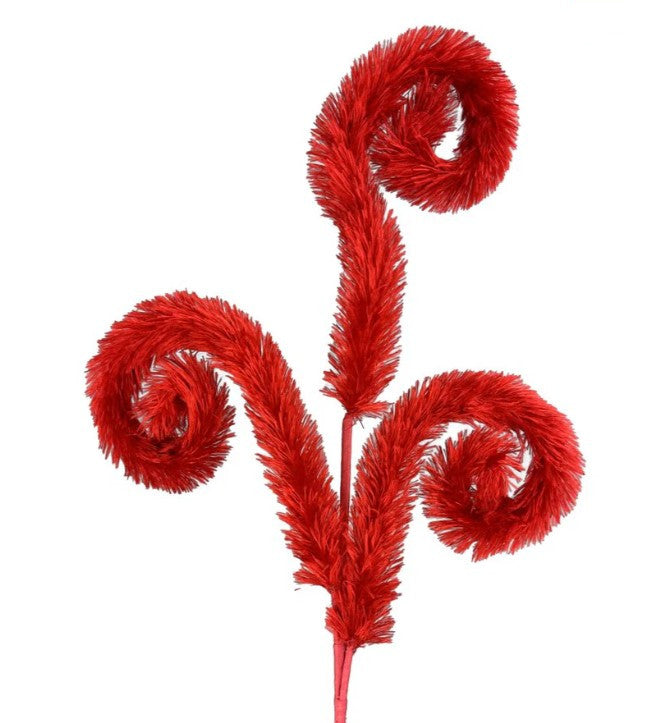 Fuzzy Red Spiral Curly Spray - 28"-85922RD – creekroad.net